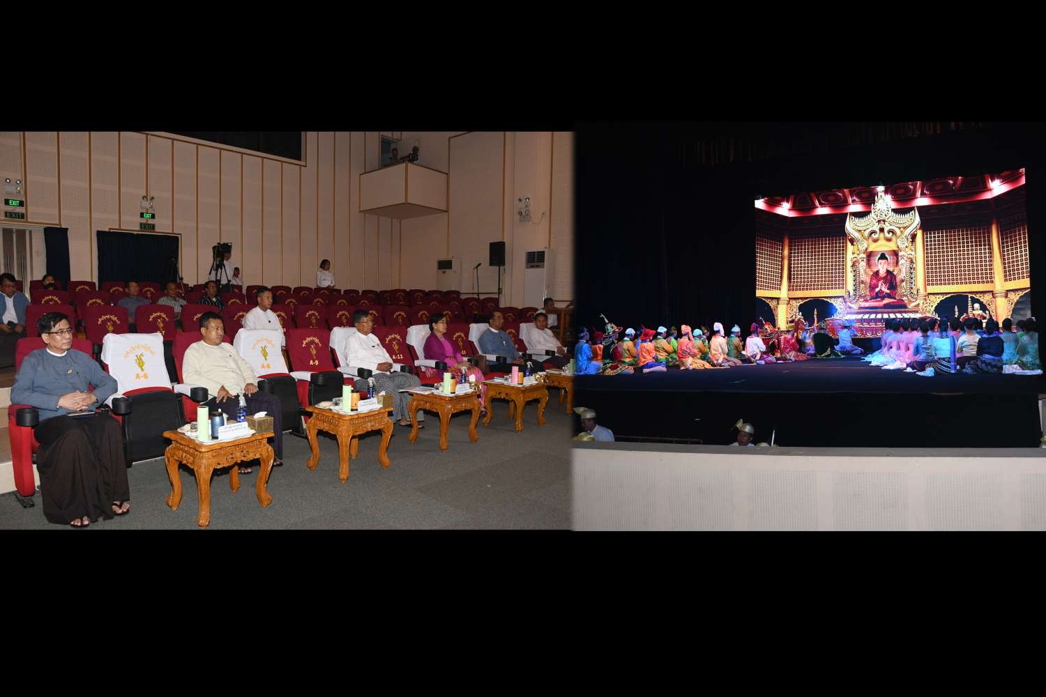 ပြည်ထောင်စုဝန်ကြီး ဦးတင်ဦးလွင် “လောဘအမှောင်” ဆို ငို ပြော ဇာတ်တော်ကြီး ဝတ်စုံပြည့် ဇာတ်တိုက်လေ့က